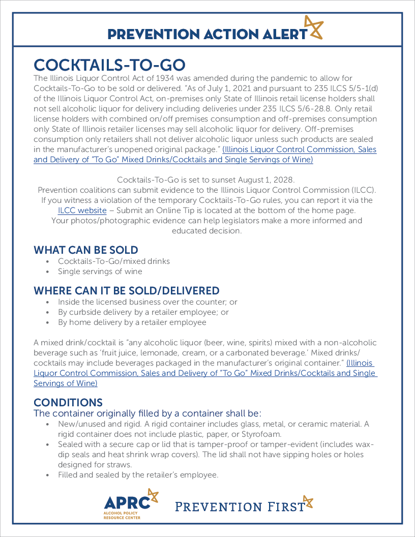 Policies and Strategies to Address Underage & Excessive Drinking